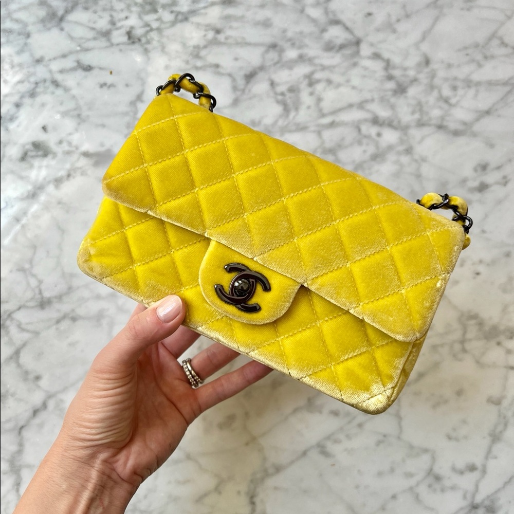 Chanel Mini Rectangle With Rare So Black Hardware - Gem